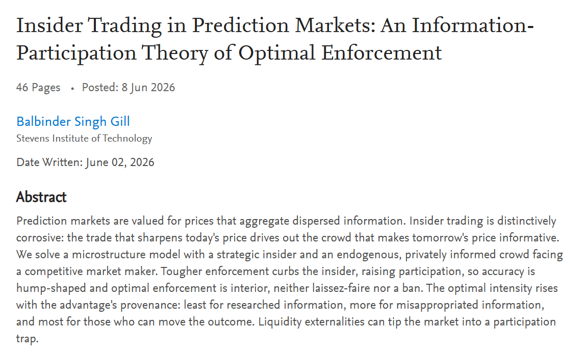 New Study Says Prediction Markets Shouldn't Ban Insider Trading