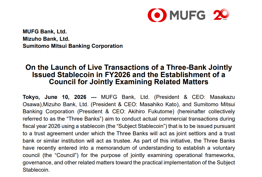 Japan’s Banking Giants Unite for Major Stablecoin Project