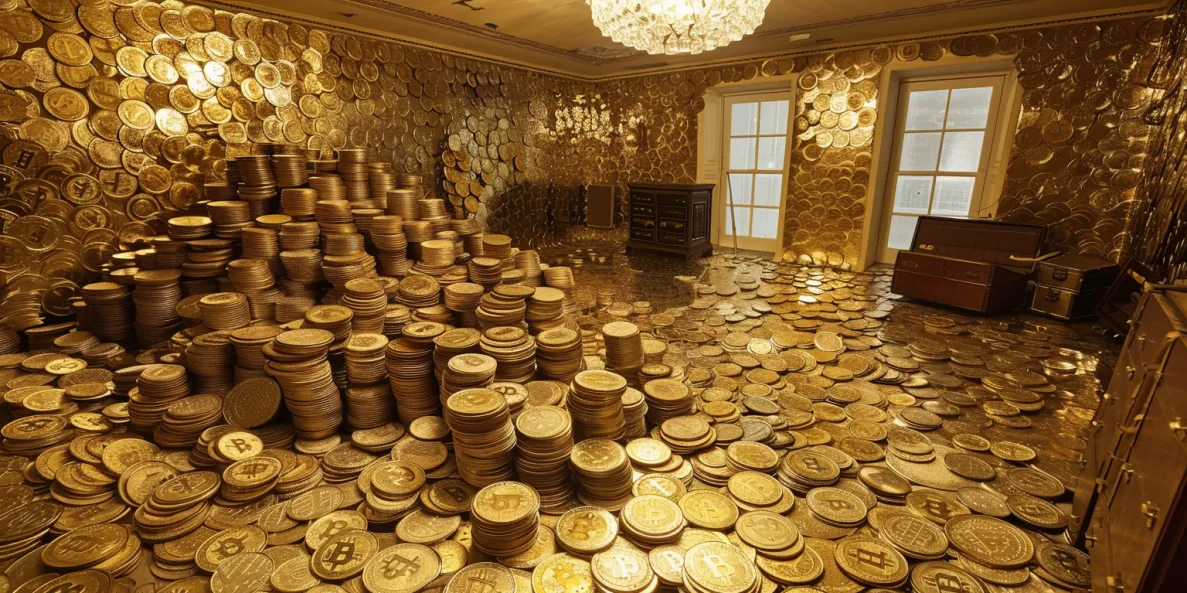 room full of coins